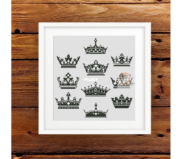 Smart Cross Stitch - Crowns by Alisa Okneas - Free-Cross stitch ...
