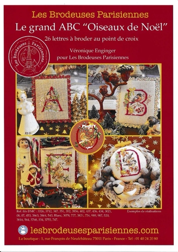 Les Brodeuses Parisiennes LBP - Le grand ABC - Oiseaux de Noel XSD ...