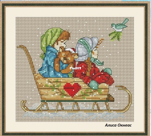 Smart Cross Stitch - Sled by Alisa Okneas - Free-Cross stitch ...