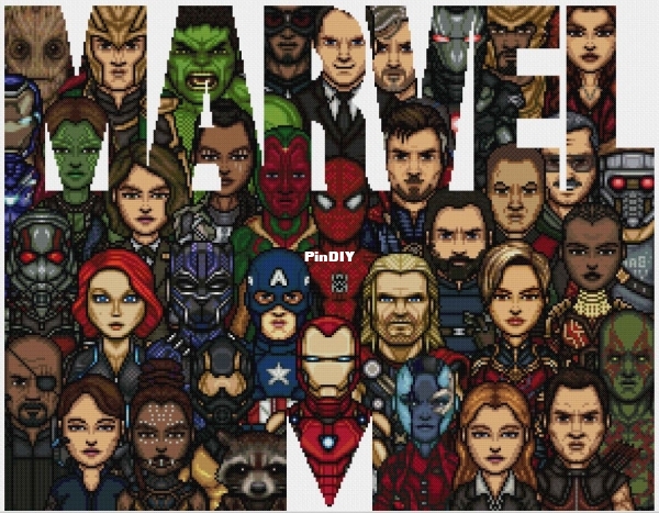 PixelPerfectPatterns - Marvel Avengers 90 - Heroes of the MCU-Cross ...